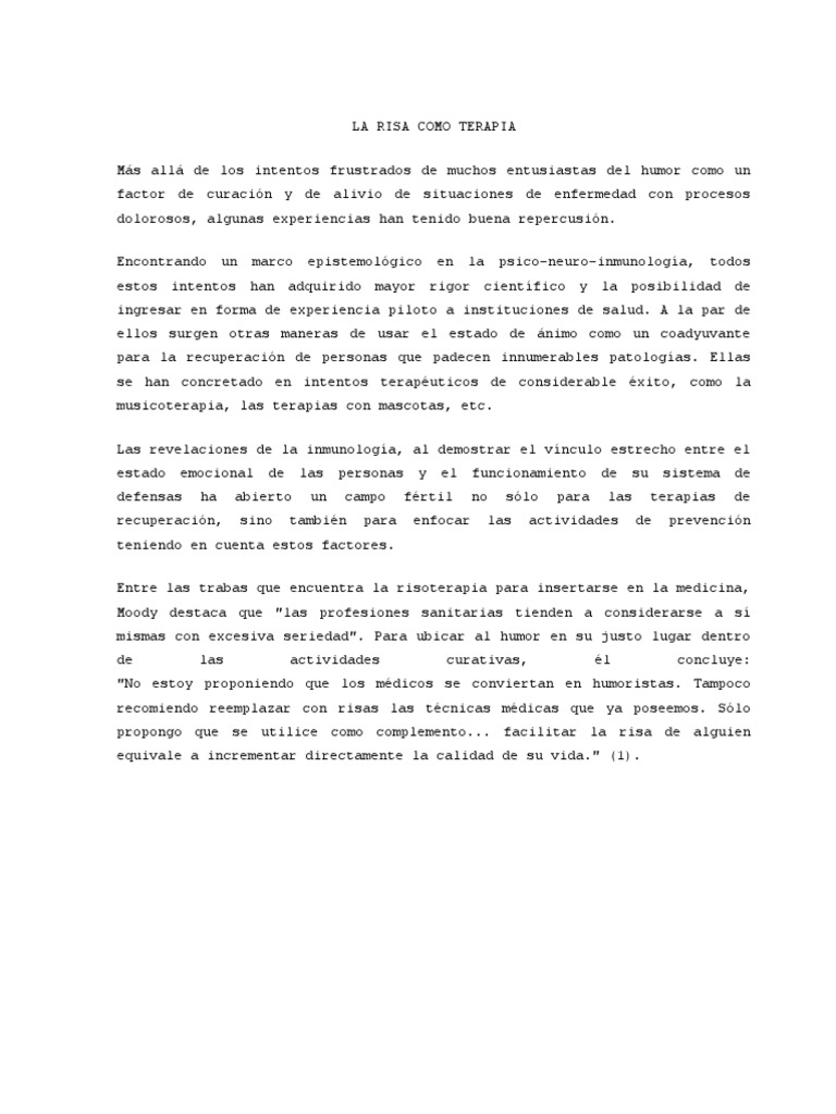 La Risa Como Terapia | PDF