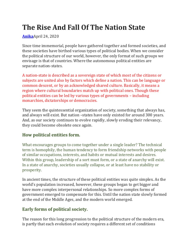 The Rise and Fall of The Nation State | PDF | Feudalism | Nation State