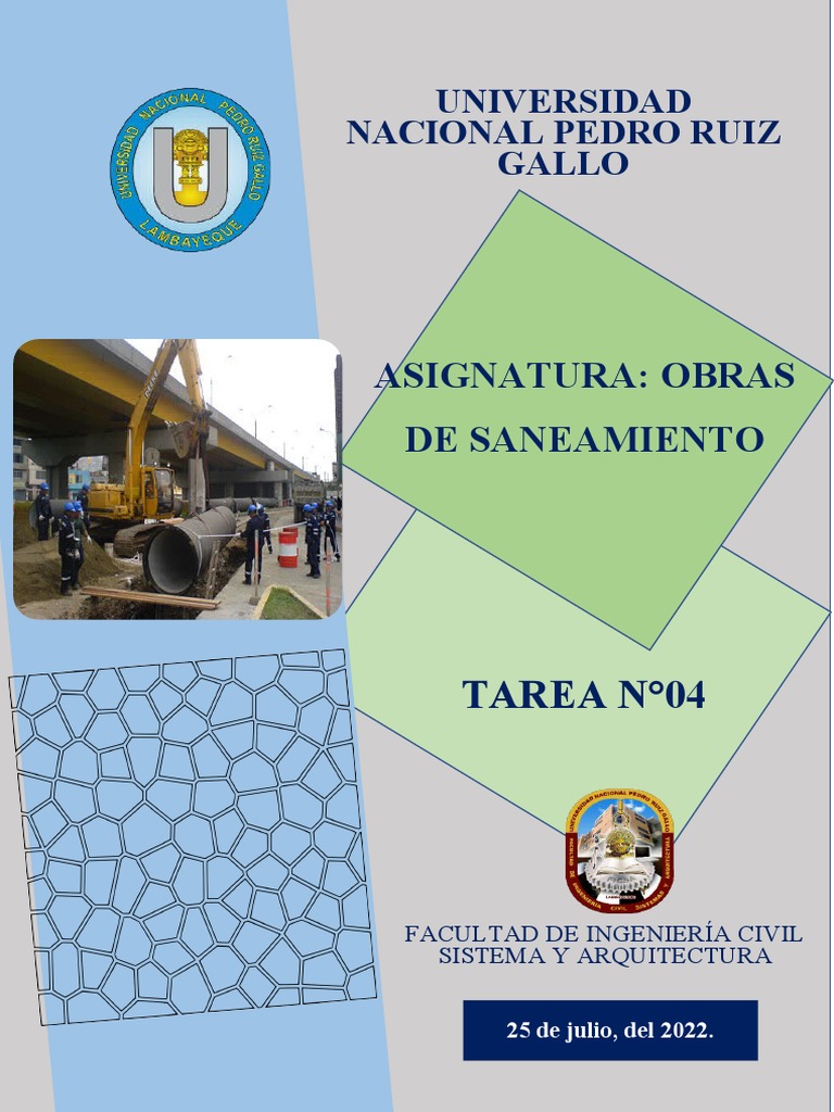 Tarea N°04 | PDF | Tubería (transporte de fluidos) | Agua