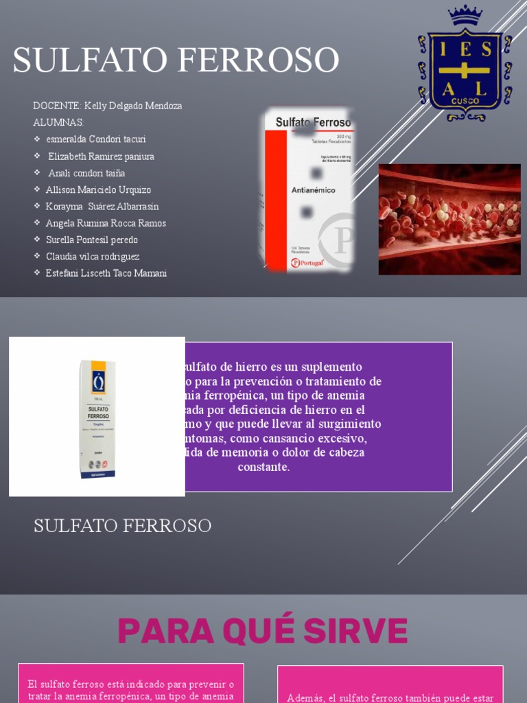 Sulfato Ferroso Grupo 5 | PDF | Enfermedades y trastornos ...