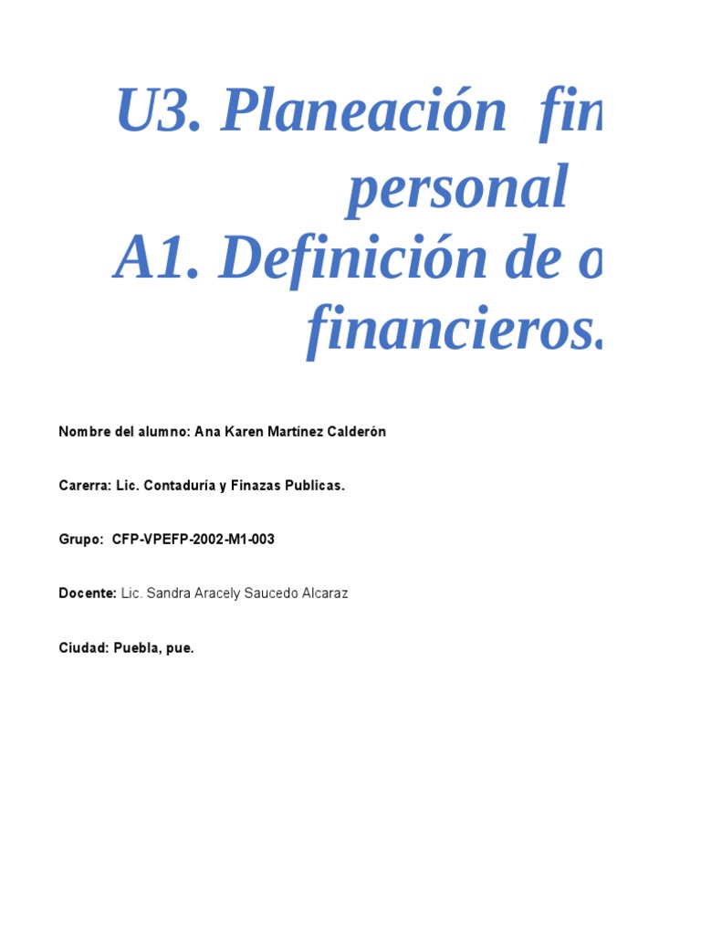 M1_U3_A1_ANMC_Objetivosfinancieros. | PDF