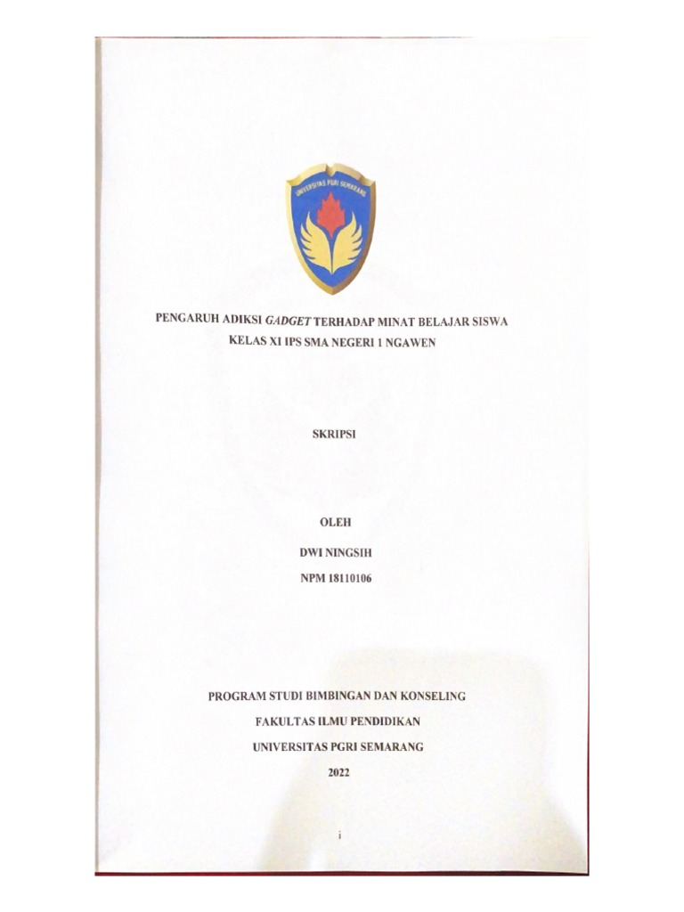 Pengaruh Adiksi Gadget Terhadap Minat Belajar Siswa | PDF Pengaruh Adiksi Gadget Terhadap Minat Belajar Siswa | PDF