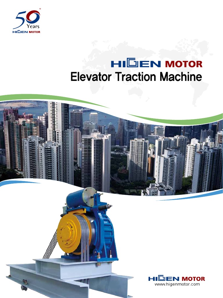 Elevator Traction Machine Catalog | PDF | Elevator | Electric Motor