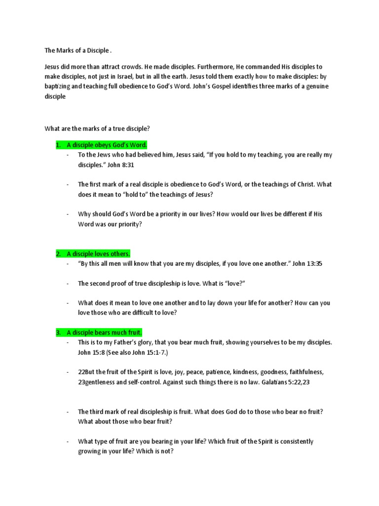 The Marks of a Disciple | PDF