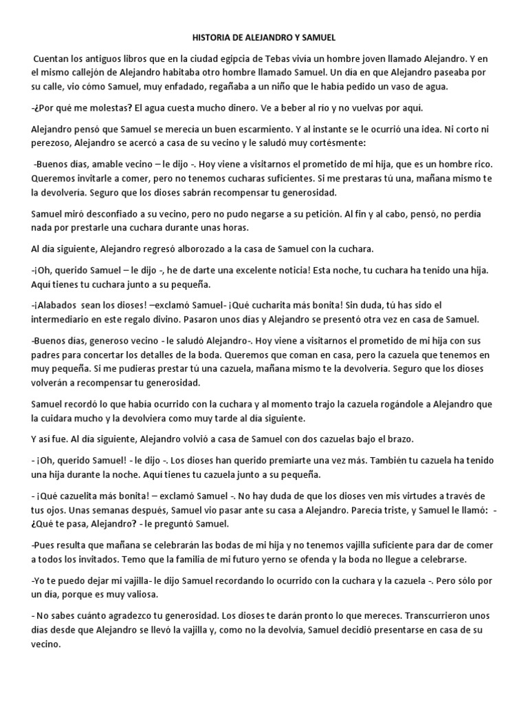 Historia de Alejandro y Samuel | PDF
