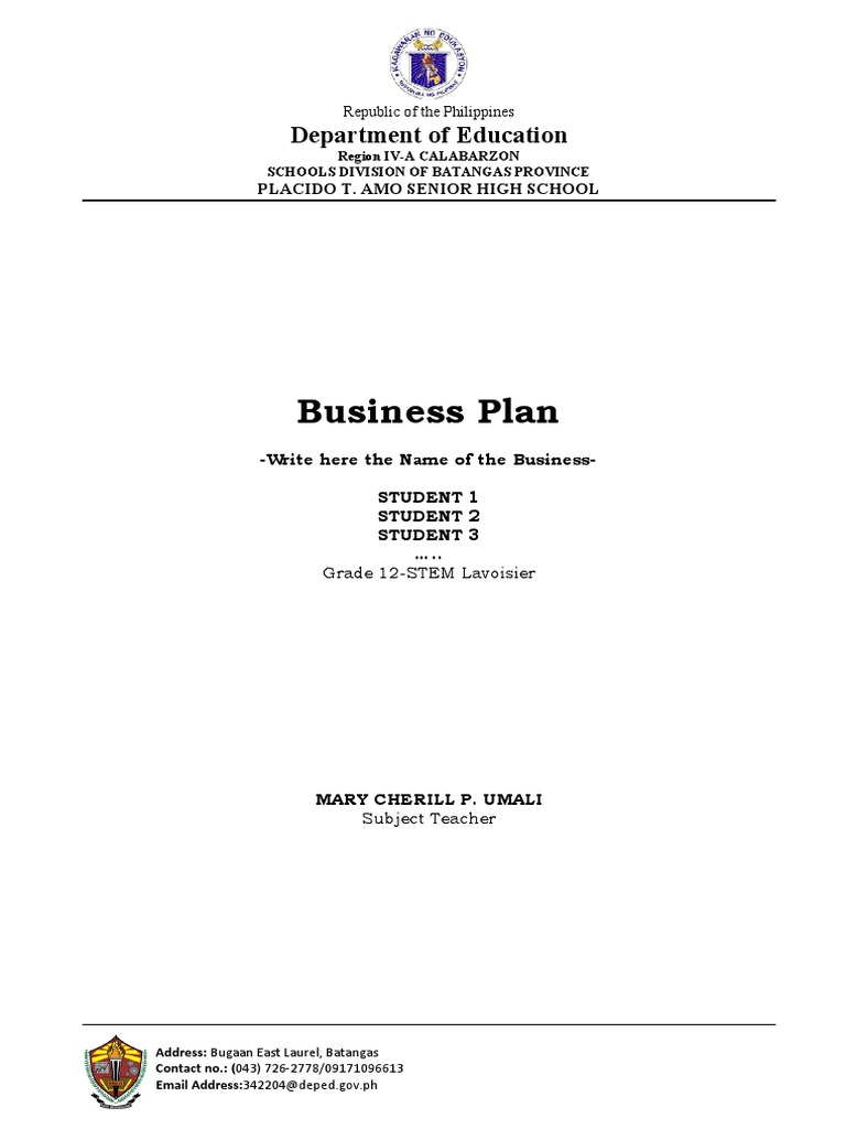 FINAL Business Plan Template | PDF | Private Sector | Financial Economics