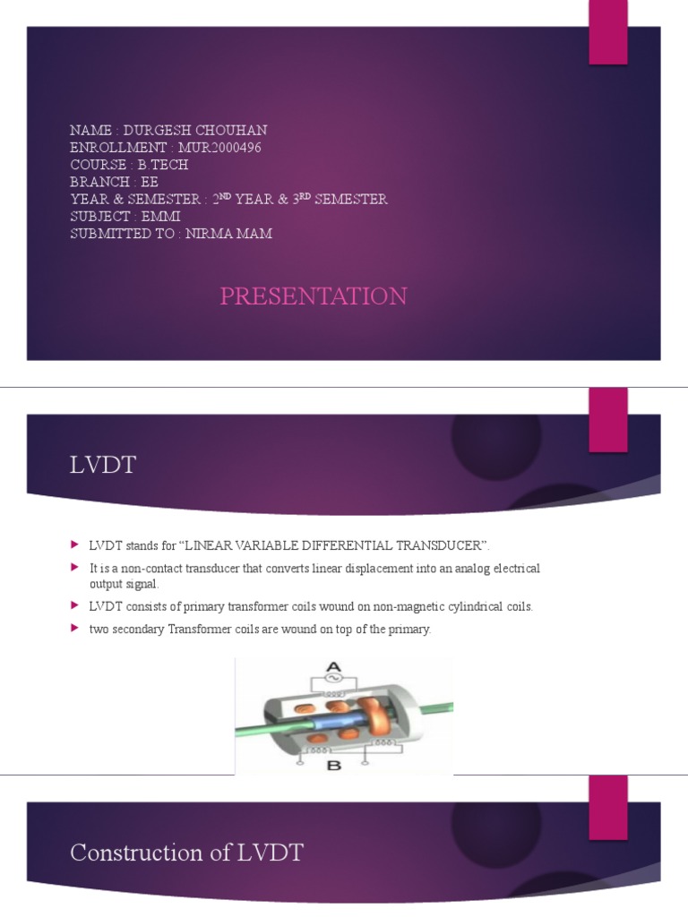 LVDT PRESENTATION | PDF