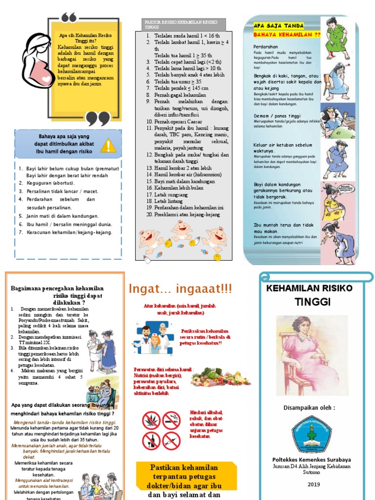 Leaflet Kehamilan Risiko Tinggi | PDF