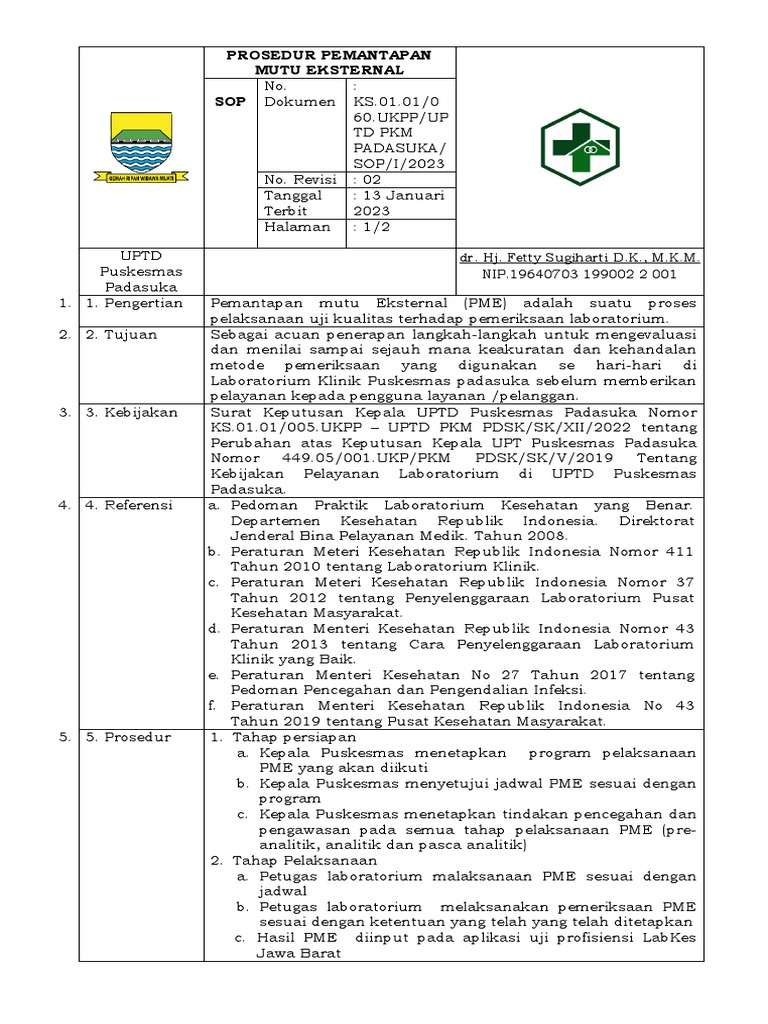 SOP Penyelenggaraan PME | PDF