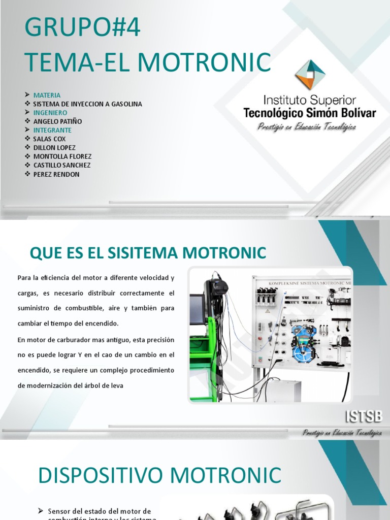 Sistema Inyeccion Motronic Grupo #4 | PDF | Inyección de combustible ...