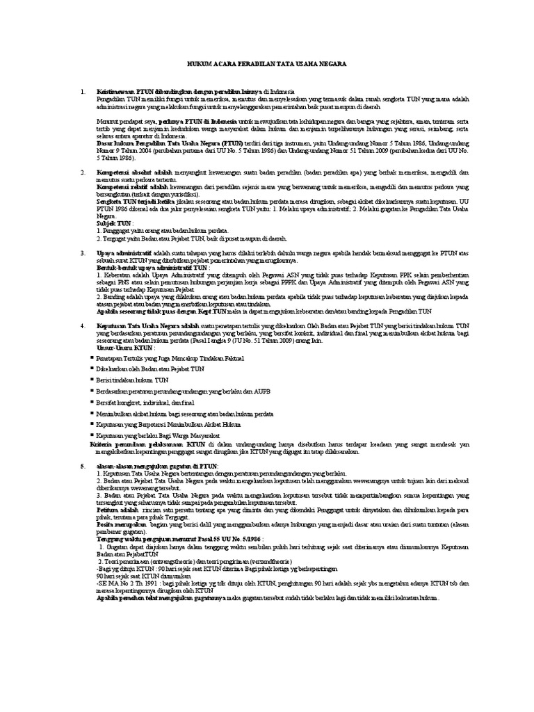Hukum Acara Peradilan Tata Usaha Negara | PDF