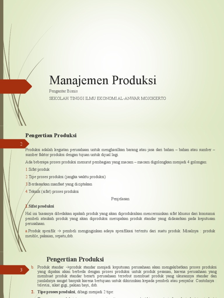 Manajemen Produksi Angga | PDF