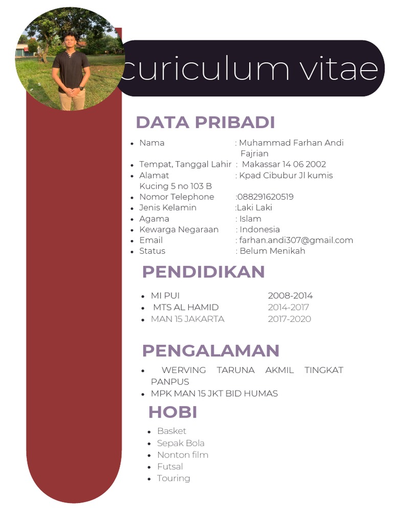 Curiculum Vitae: Data Pribadi | PDF