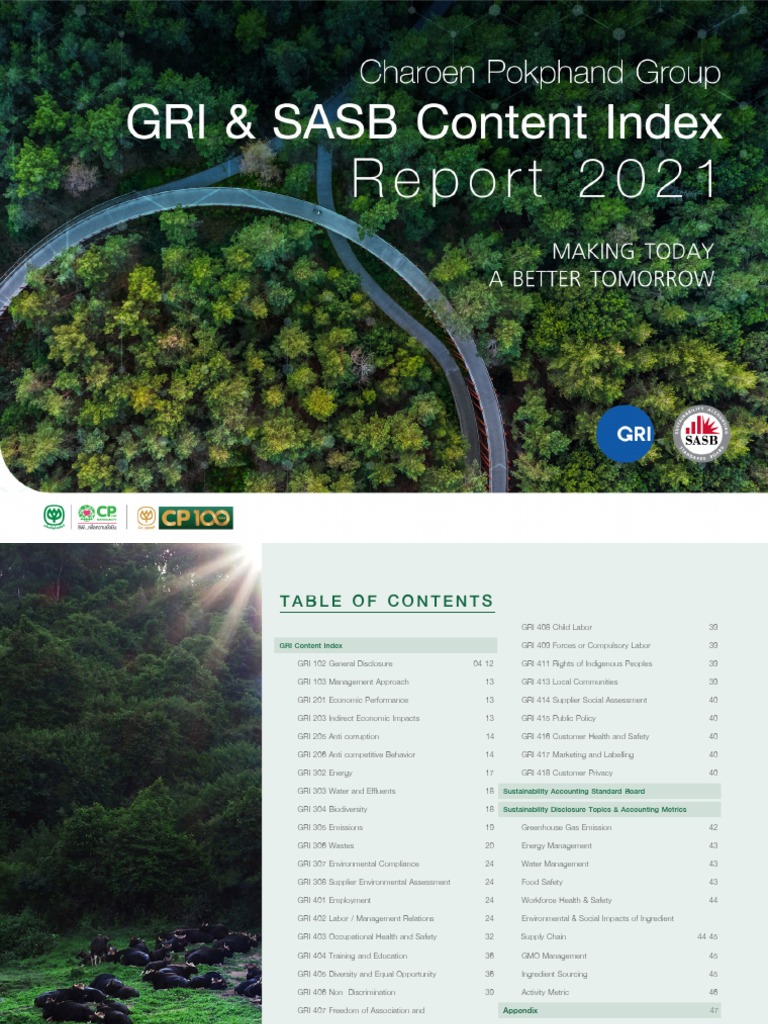 Cpgroup Gri And Sasb Content Index Report 2021 En Pdf Governance