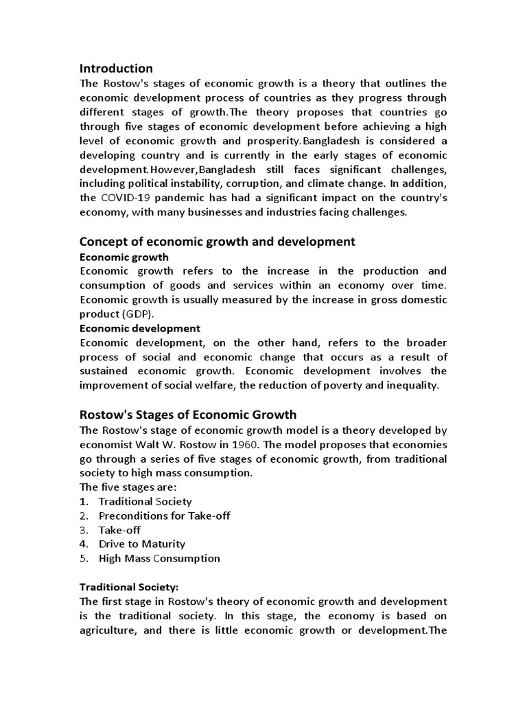 Rostows Economy | PDF | Economic Growth | Economic Development