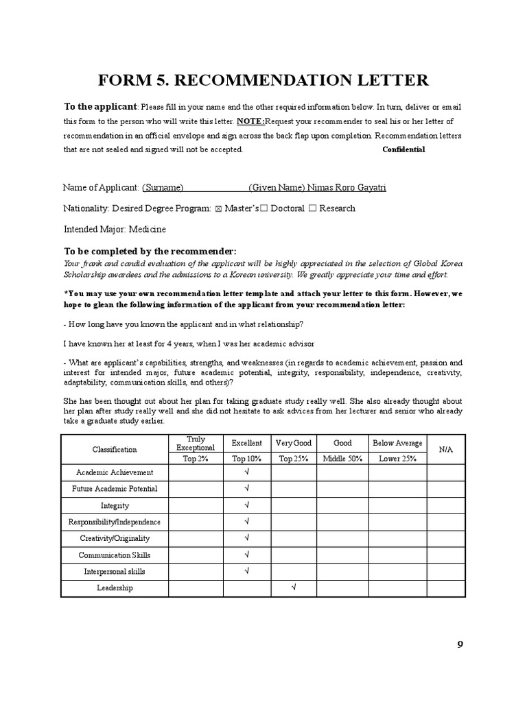 Contoh Recommendation Letter | PDF | Doctorate | Cognition