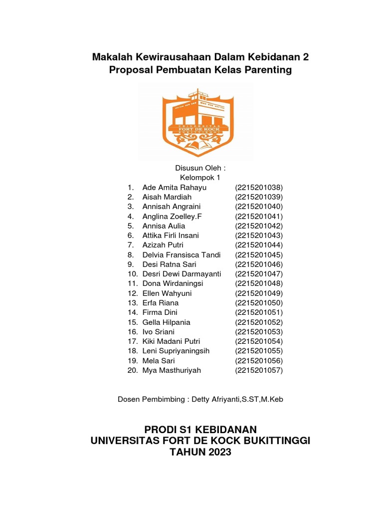 Kel 1 Proposal Pembuatan Kelas Parenting | PDF