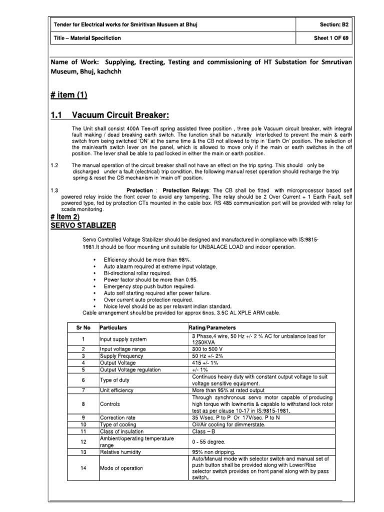 Tech. Spec. | PDF