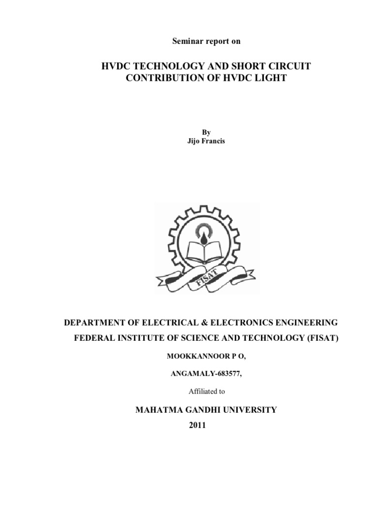 Seminar HVDC Technology and Short Circuit Contribution of HVDC Light ...