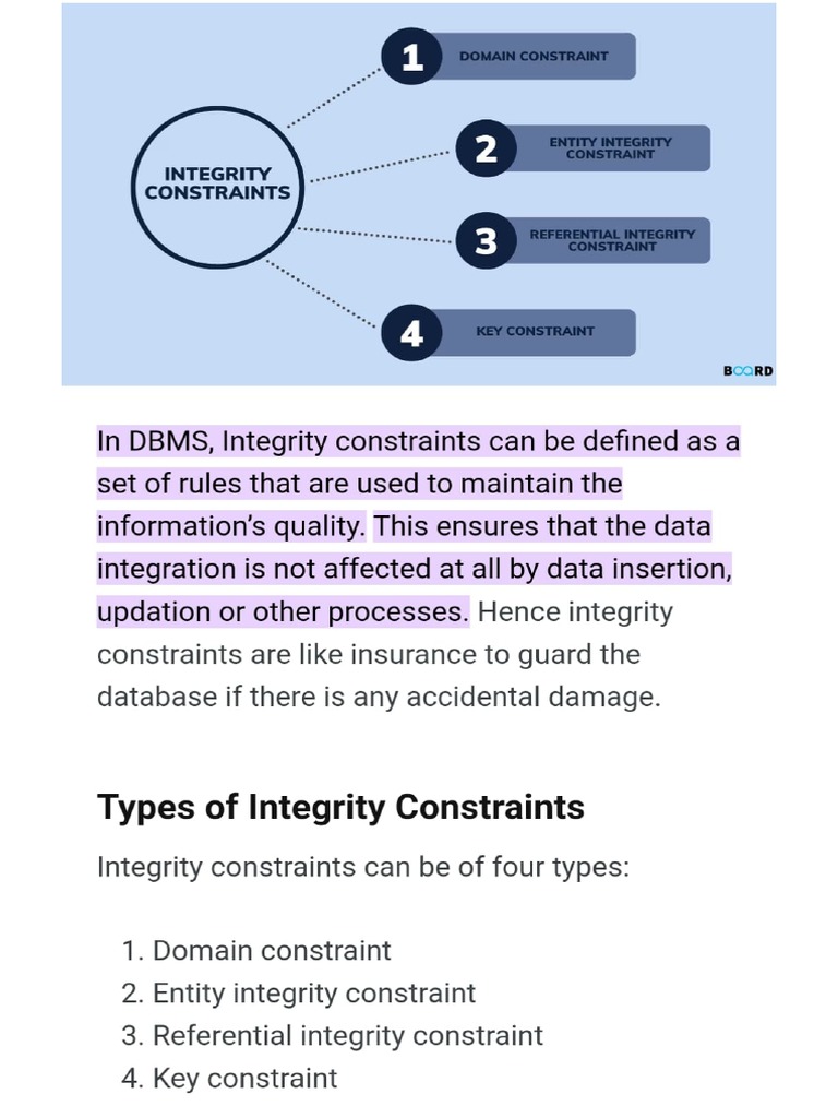 Integrity Constraints | PDF