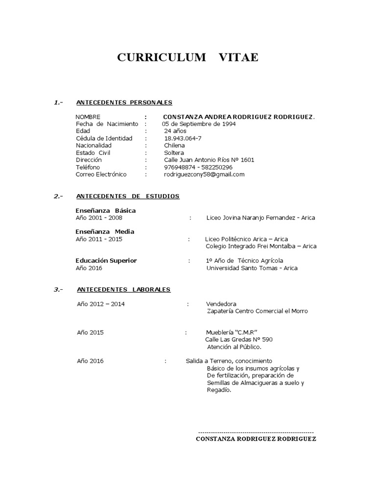 Curriculum Constanza Rodriguez | PDF