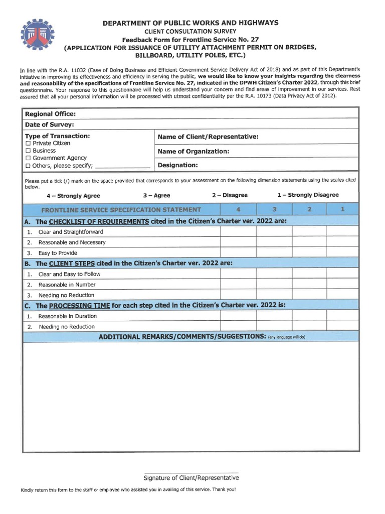 Questionnaire For FLS 27 (With Service Specifications Attached) | PDF