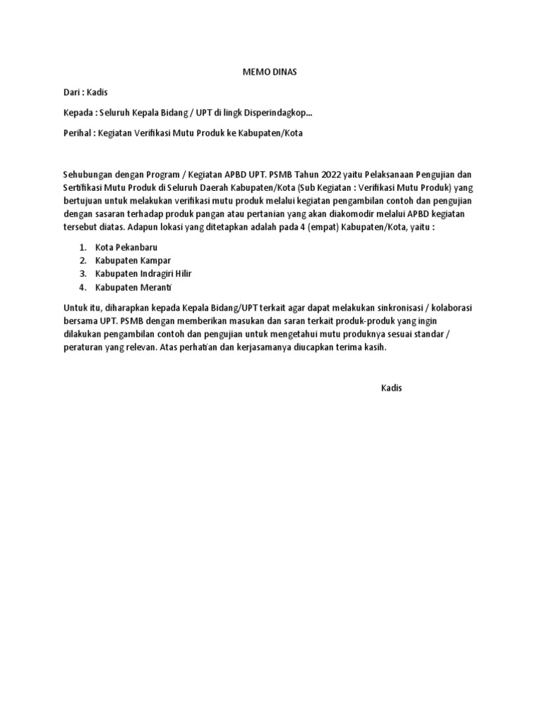 Konsep Memo Dan Nota Dinas | PDF
