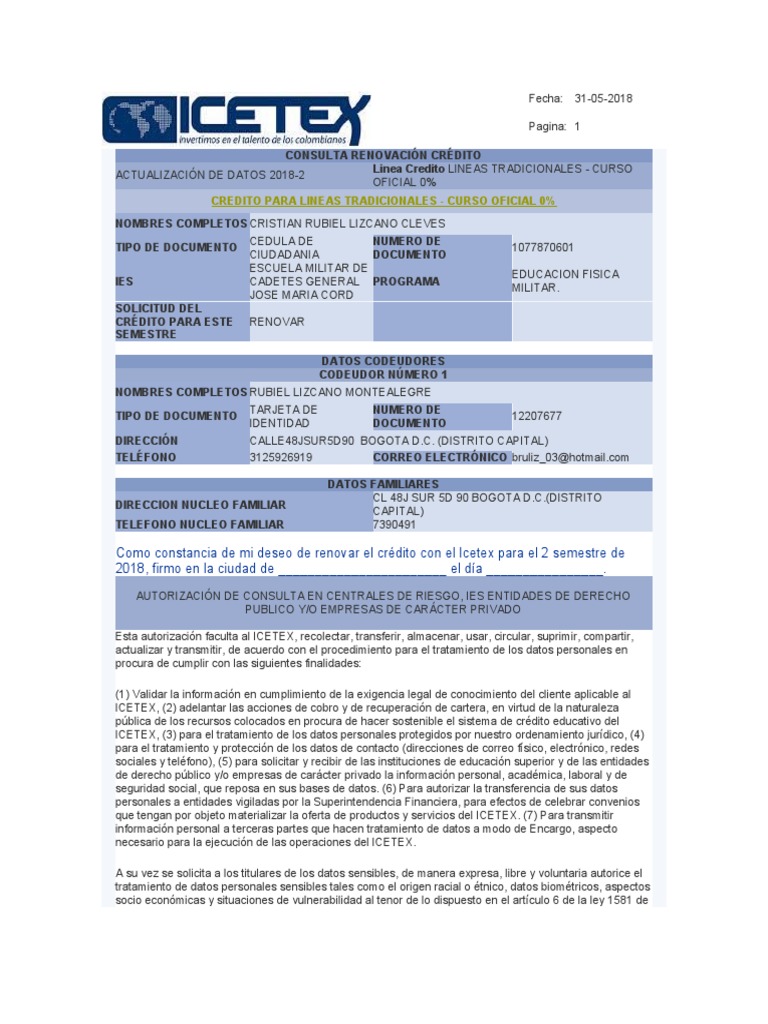 Formato Icetex | PDF