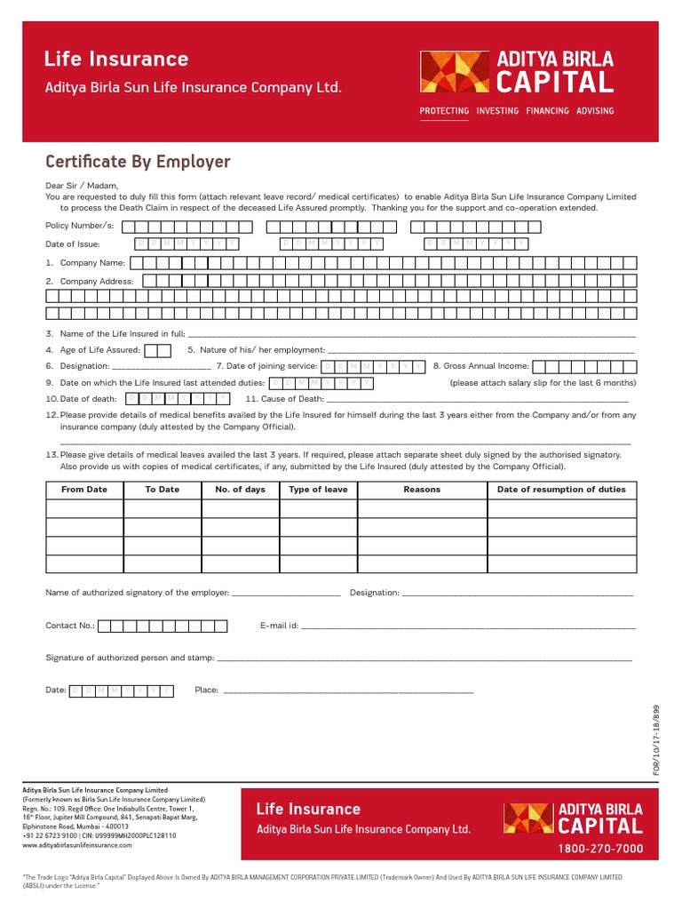 Employer Certificate | PDF | Life Insurance | Insurance