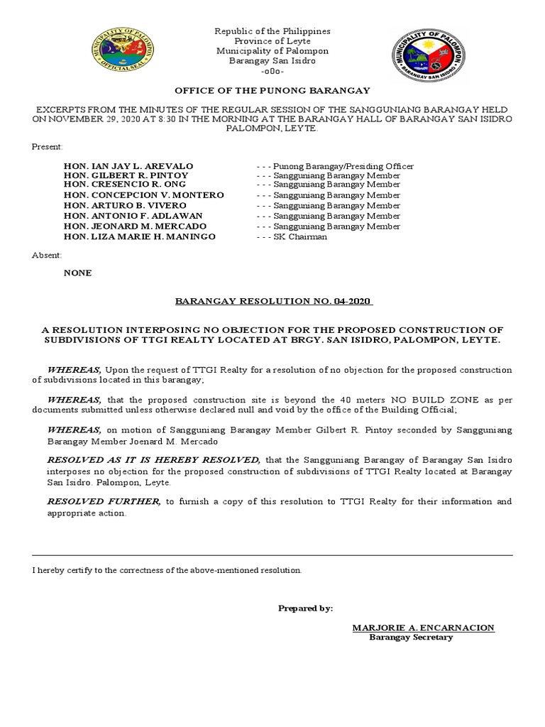 Reso No Object | PDF