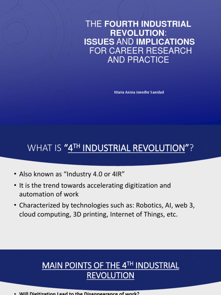 The Fourth Industrial Revolution - MBA 202 Class | PDF | Experience | Psychological Concepts