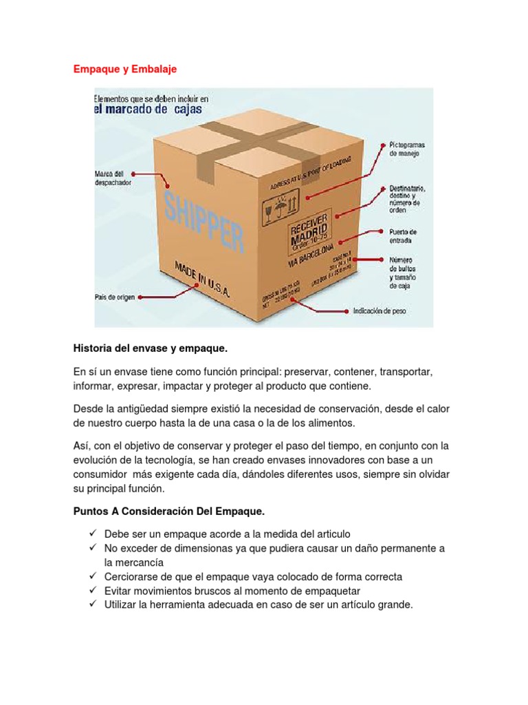 Empaque Y Embalaje Clase Pdf Cartón Papel