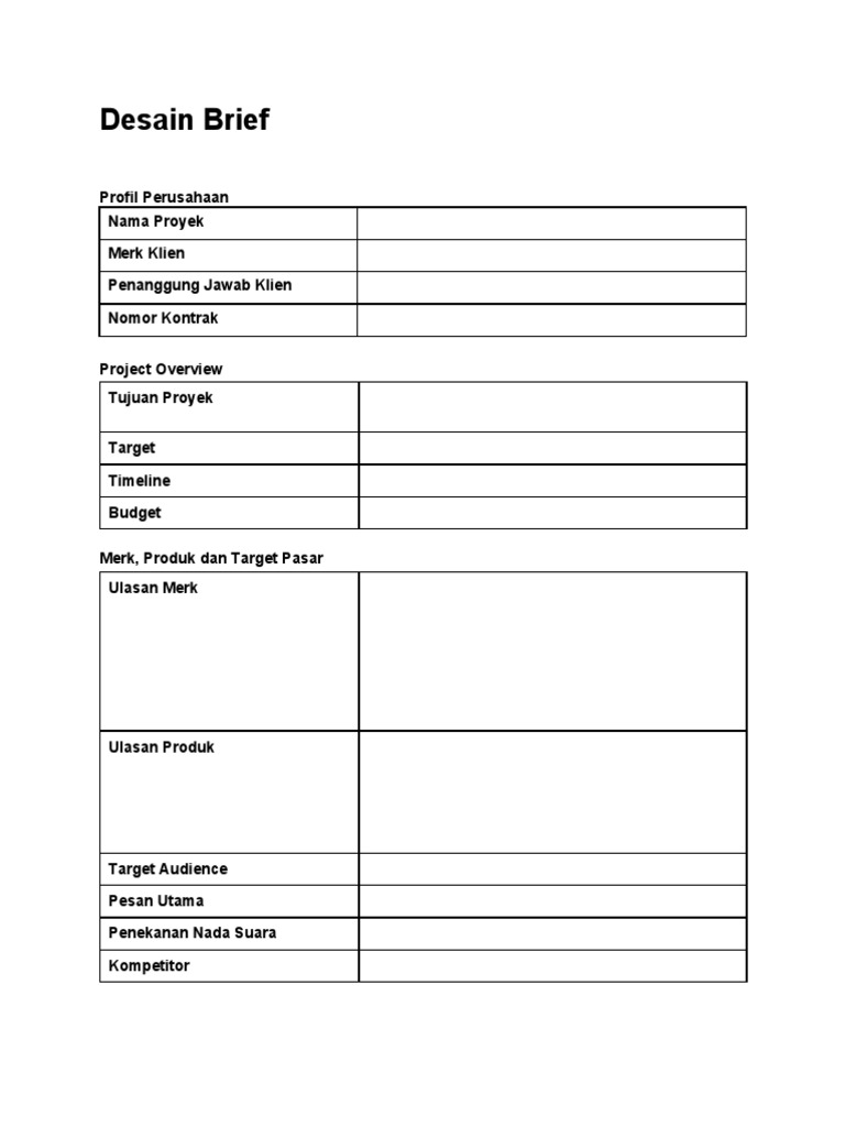 Form Desain Brief | PDF