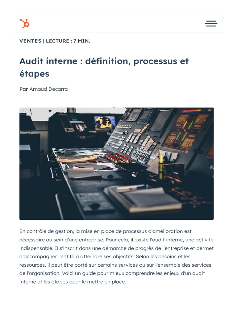 Guide de l'Audit Interne Efficace | PDF | Audit | Audit interne