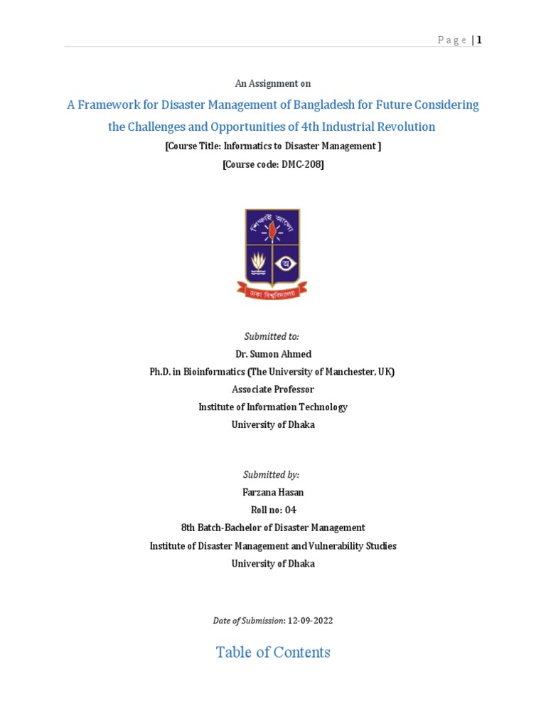A Framework For Disaster Management of Bangladesh For Future ...