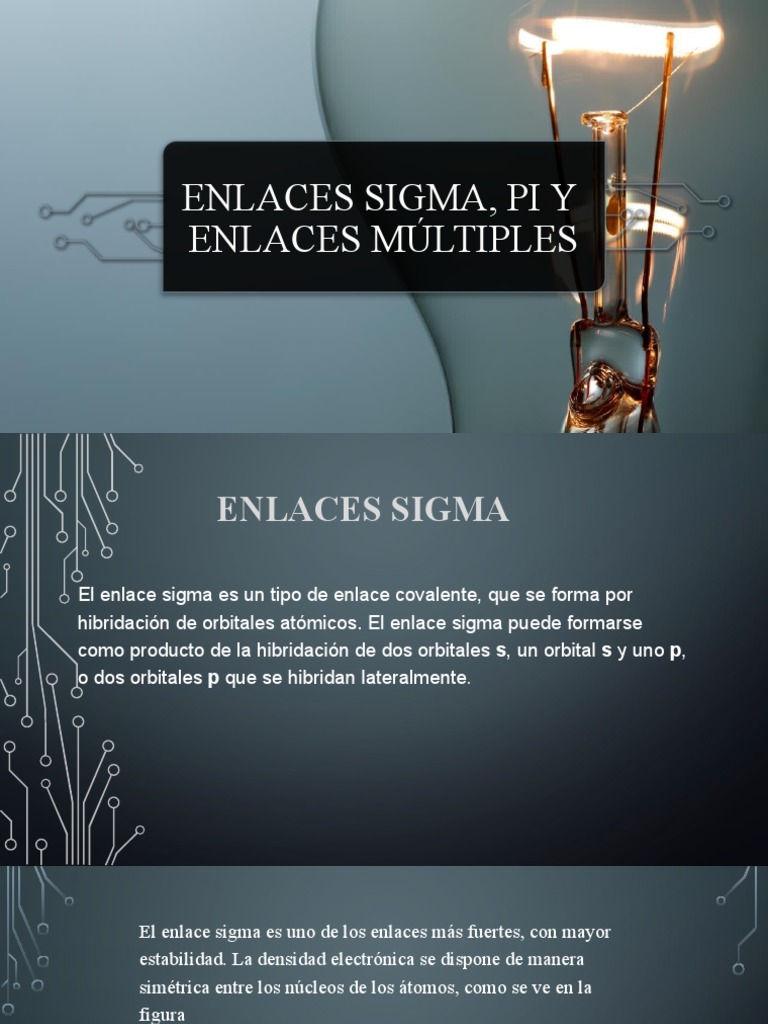 Enlaces Sigma, Pi y | PDF | Enlace químico | Enlace covalente