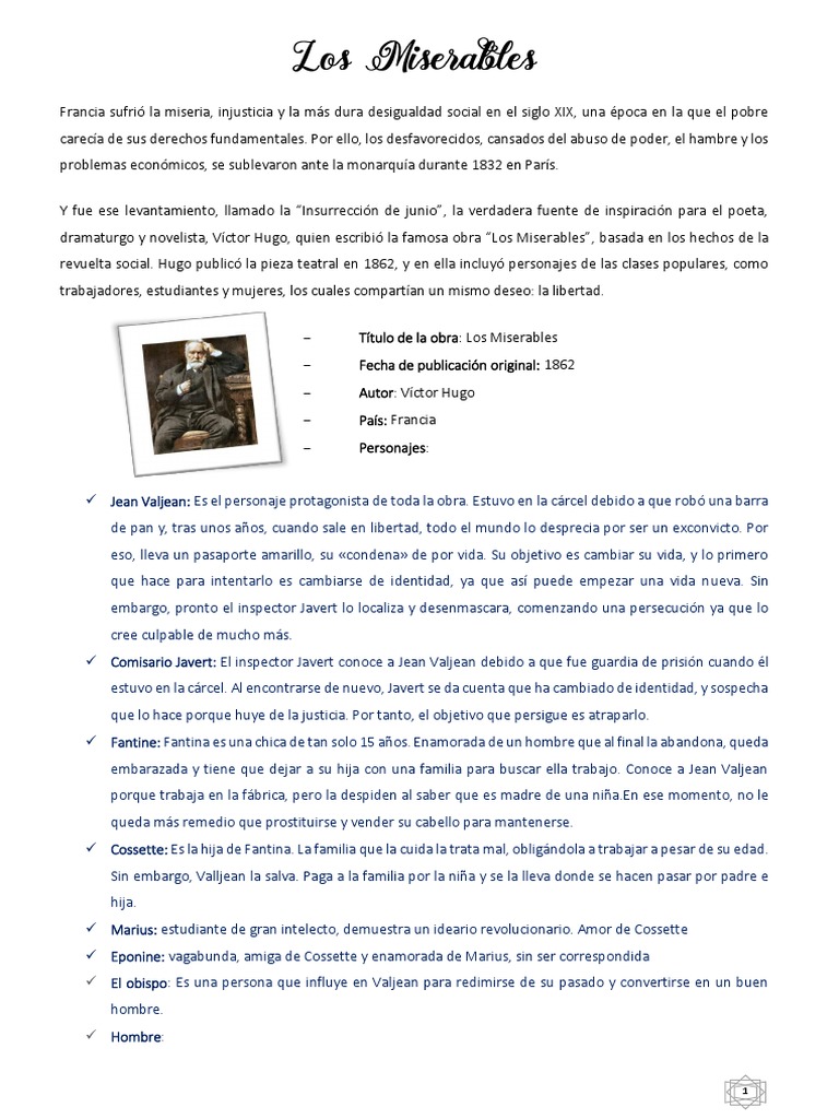 Guion Los Miserables | PDF | Los Miserables