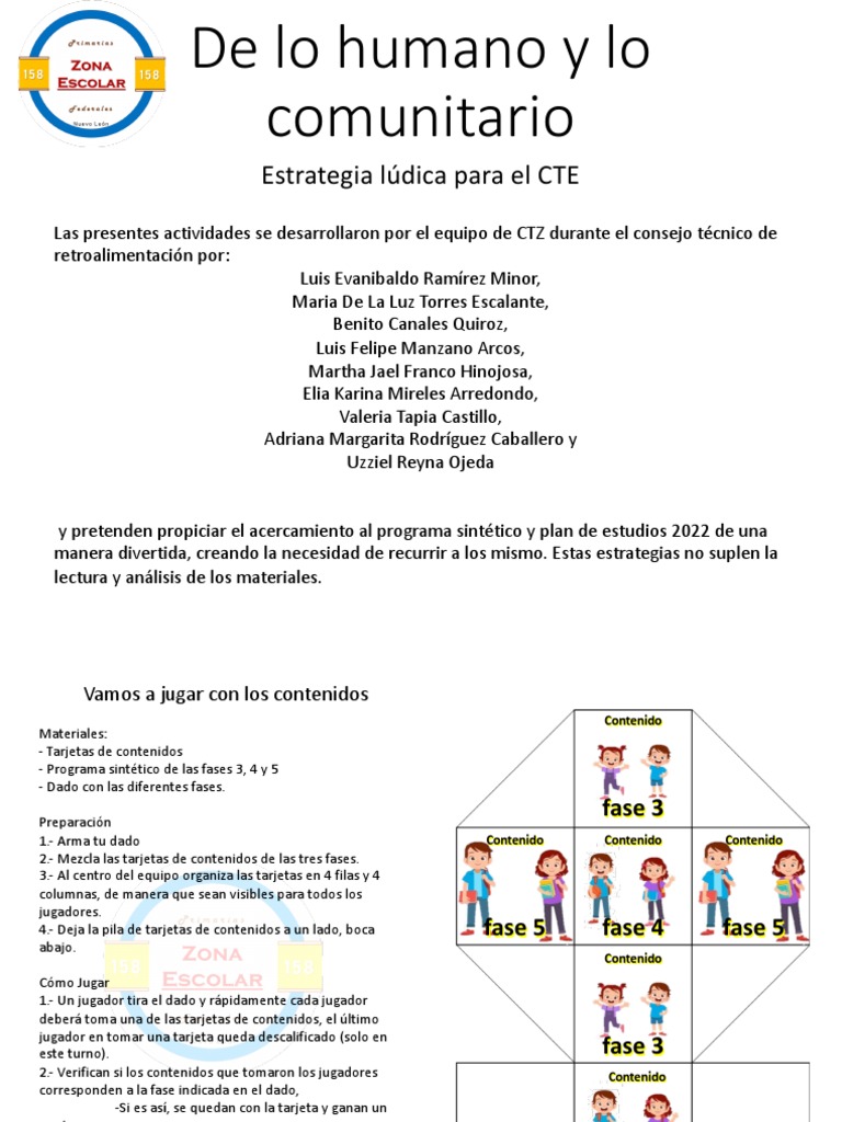 Juego de Lo Humano y Lo Comunitario | PDF | Aprendizaje | Creatividad