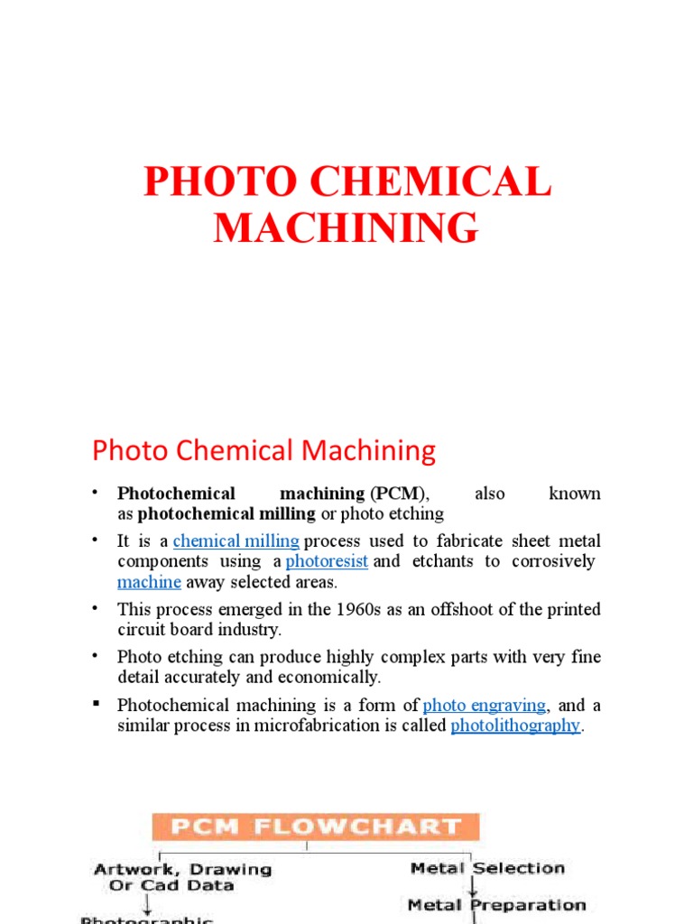 Photochemical Machining Overview | PDF | Procedural Knowledge ...