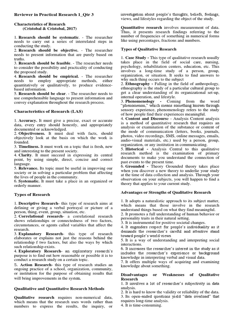 Reviewer in Pr1 Qtr3 | PDF | Qualitative Research | Quantitative Research
