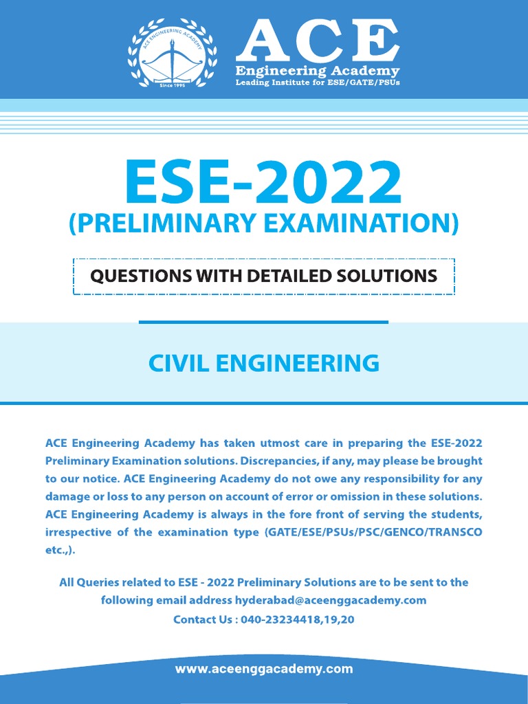 ESE 2022 CE Questions With Detailed Solutions | PDF | Beam (Structure ...