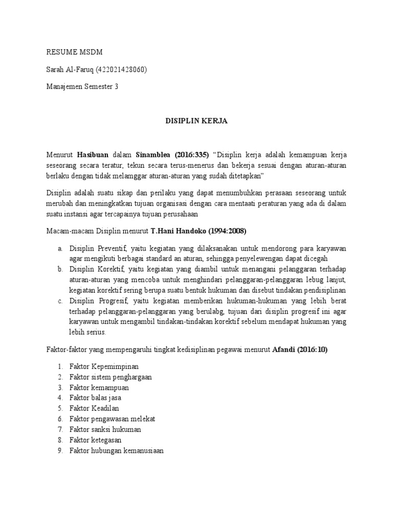 Disiplin Kerja | PDF