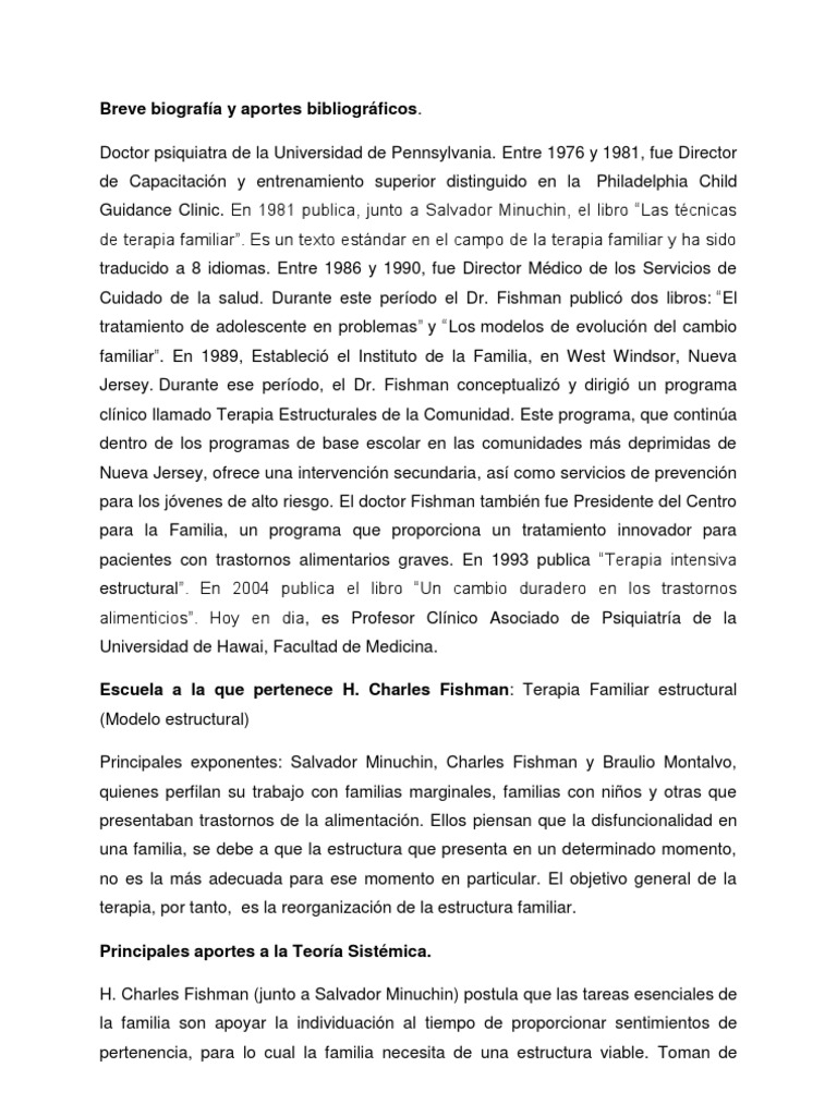 Biografía de Charles Fishman en Terapia Familiar | PDF | Desorden ...