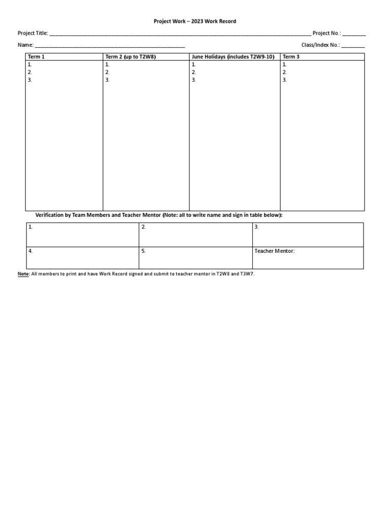 PW - Work Record | PDF