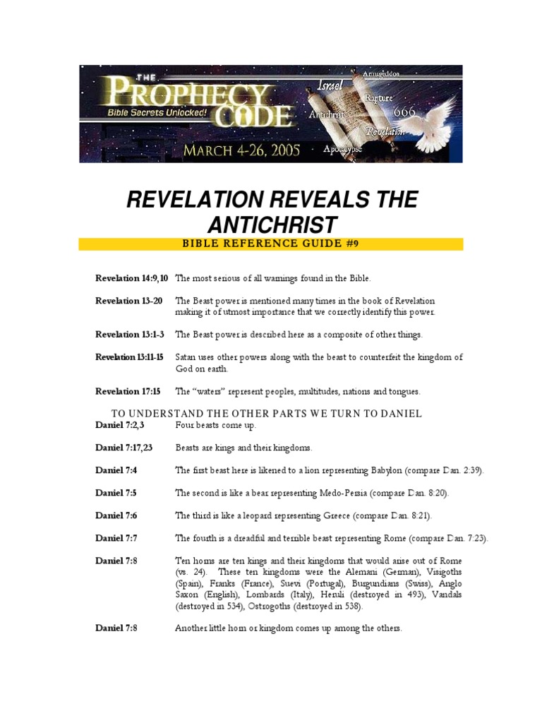 Bible Reference Guide 9 | PDF | The Beast (Revelation) | Revelation