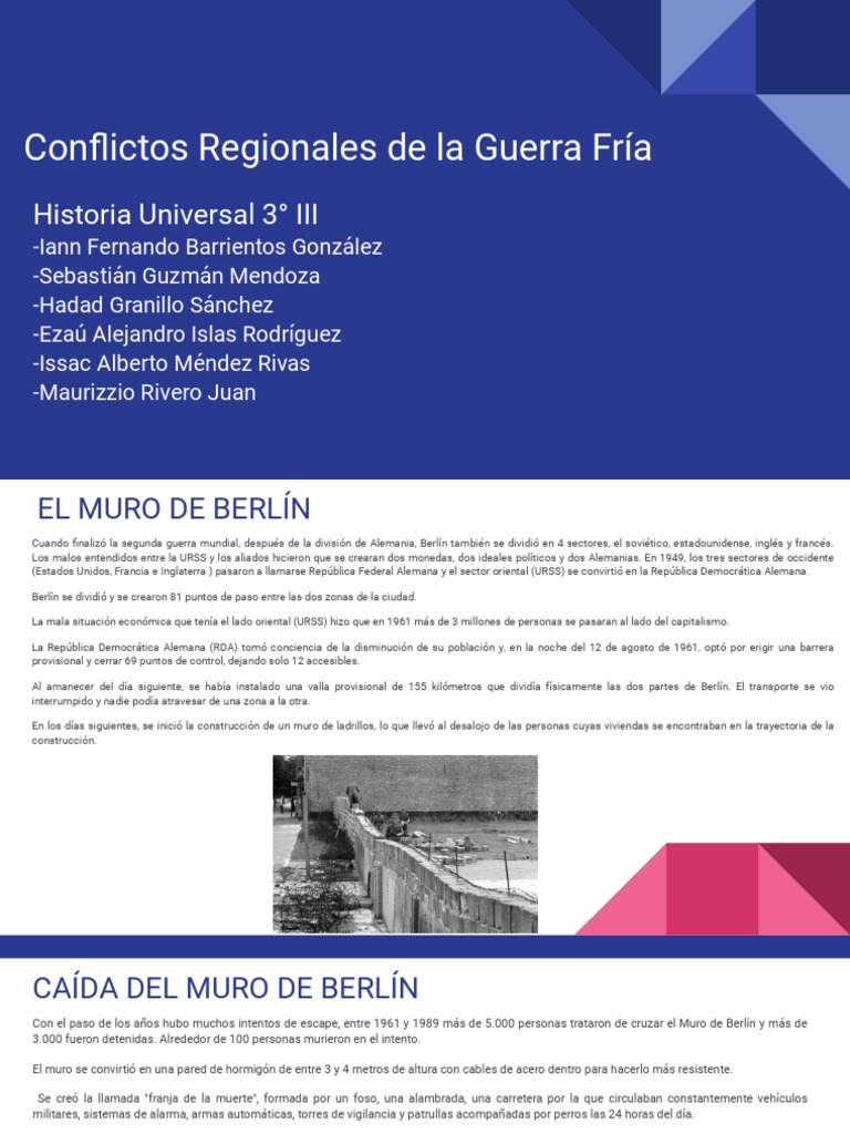 Conflictos Regionales de La Guerra Fría | PDF | muro de Berlín | Crisis de los misiles cubanos