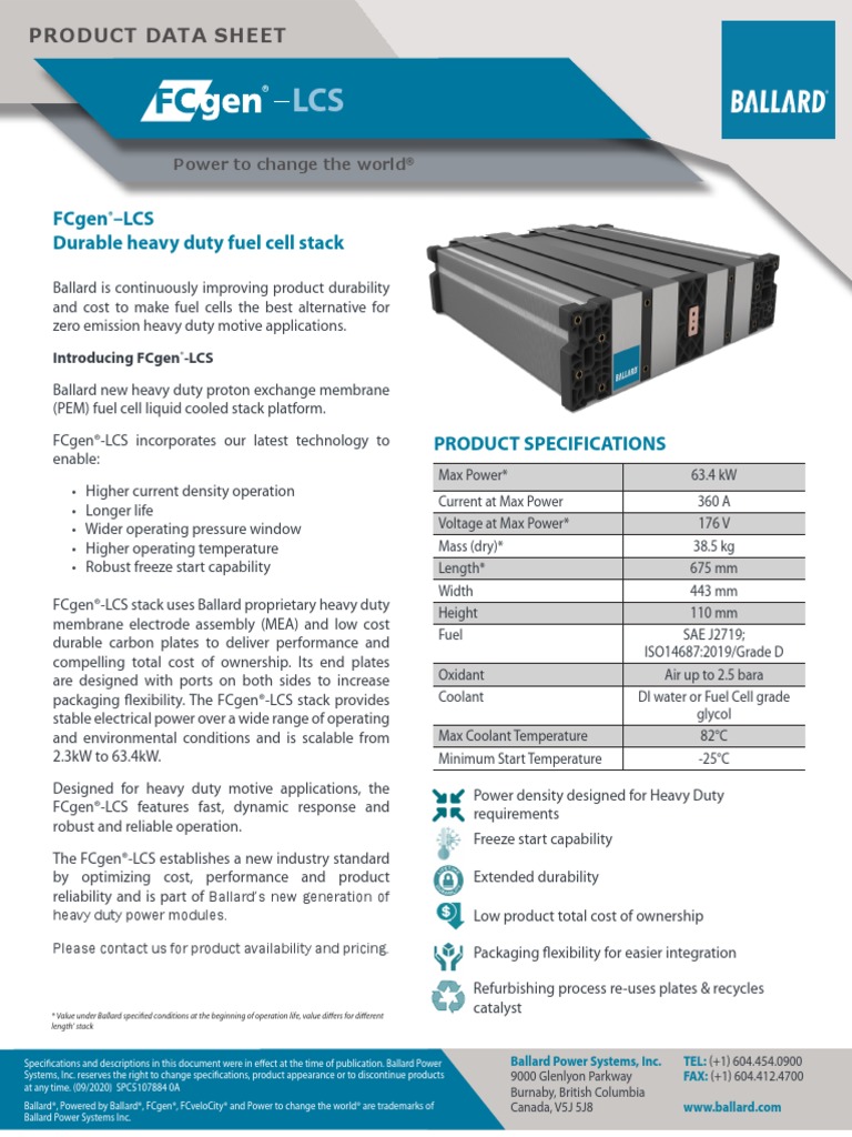 Fcgen Lcs | PDF | Fuel Cell | Physical Sciences