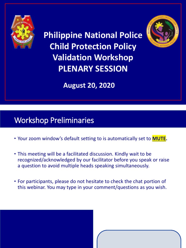 (FINAL PLENARY) - PNP Child Protection Policy Validation Workshop | PDF | Recruitment | Child ...