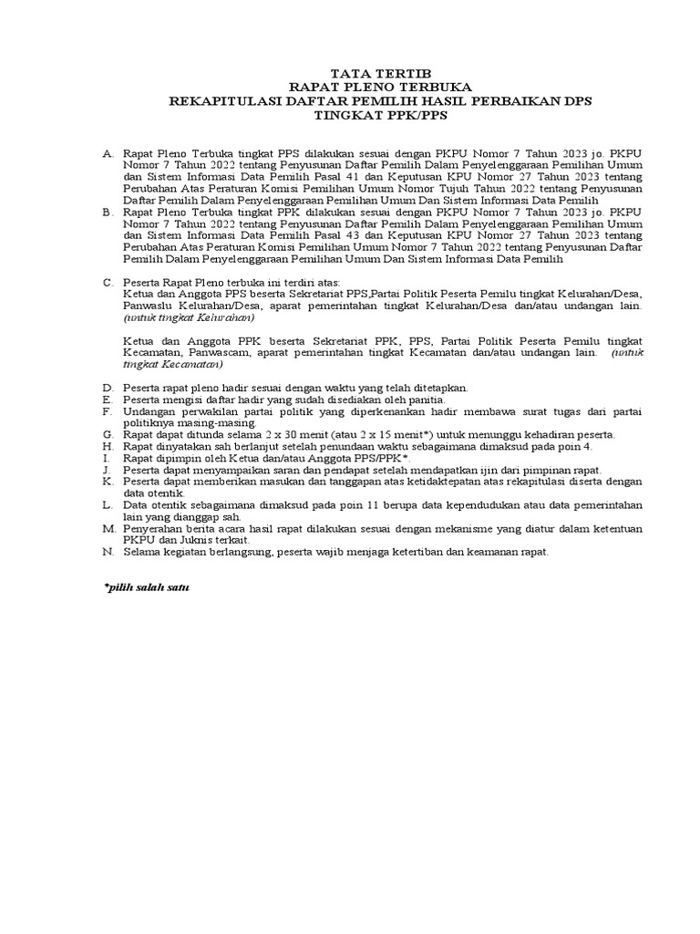 Tatib Rekap PPS PPK | PDF