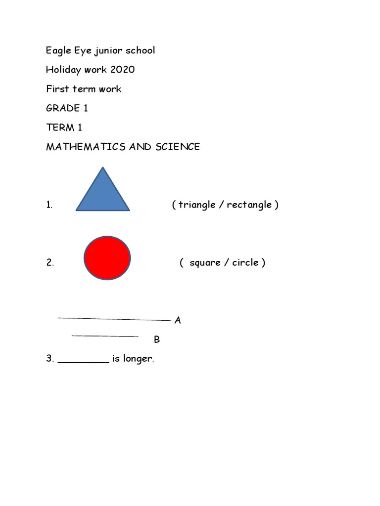 grade_1_holiday_work_2020_eagle_eye_junior_school | PDF